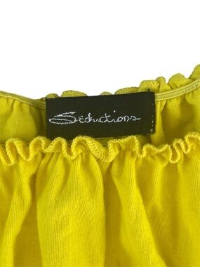 Seductions | Tops | Seductions Yellow Milkmaid Peasant Top Ruched ...